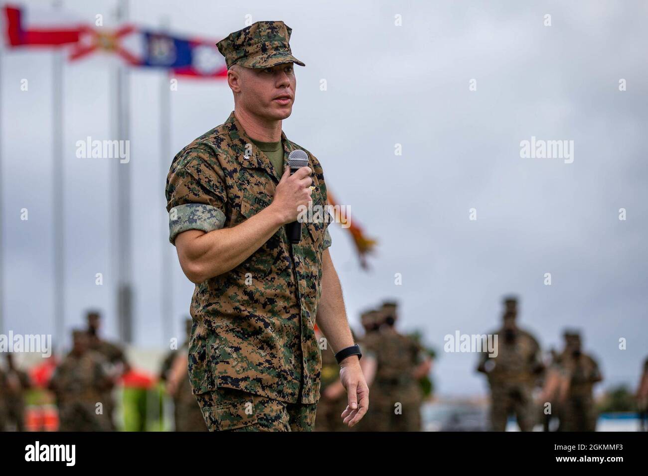 U.S. Marine Corps Lt. Col. Johnathan Giesler, commanding officer of ...
