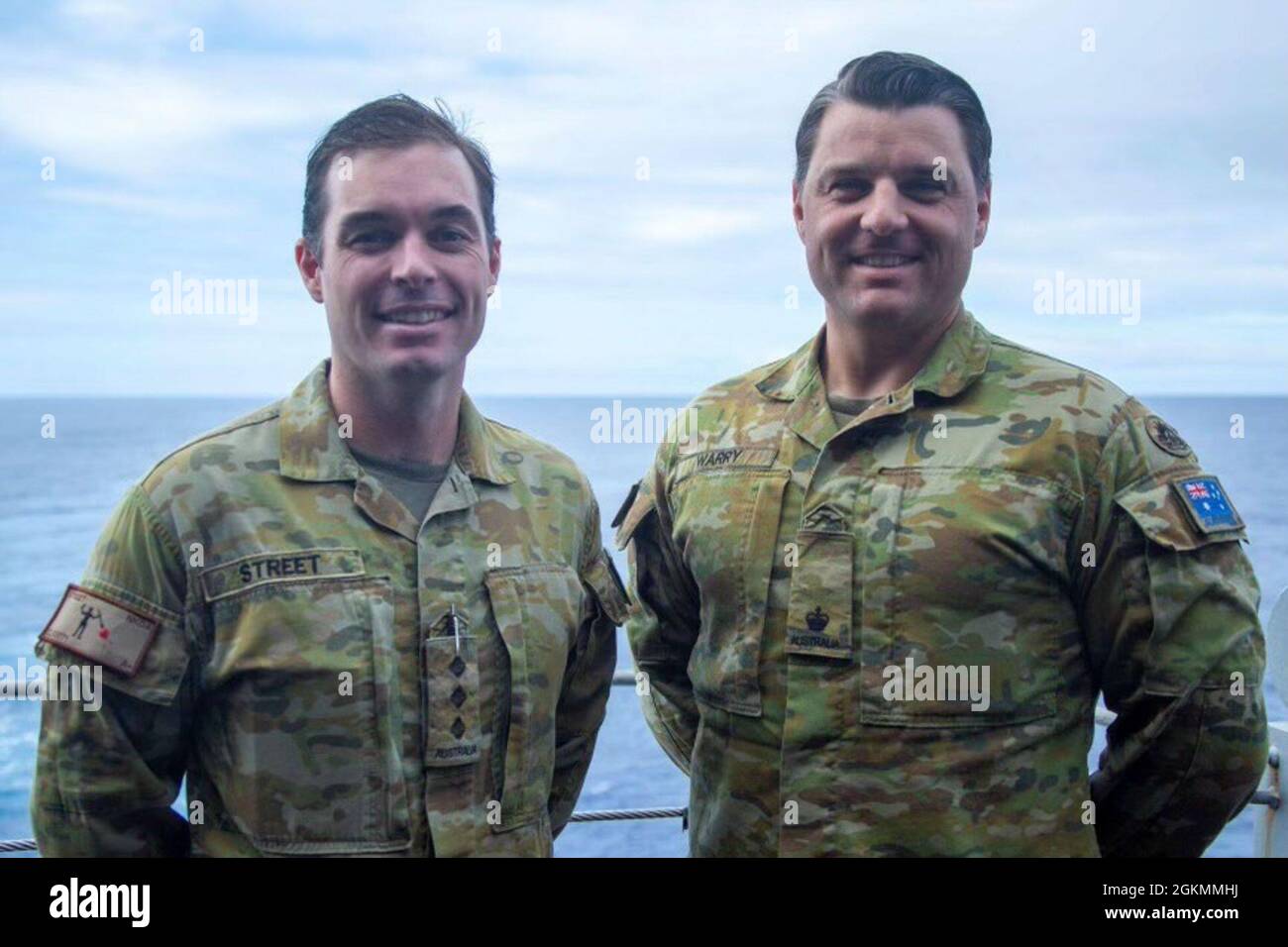 Australian Regular Army Capt. Liam Street, left, the executive officer ...