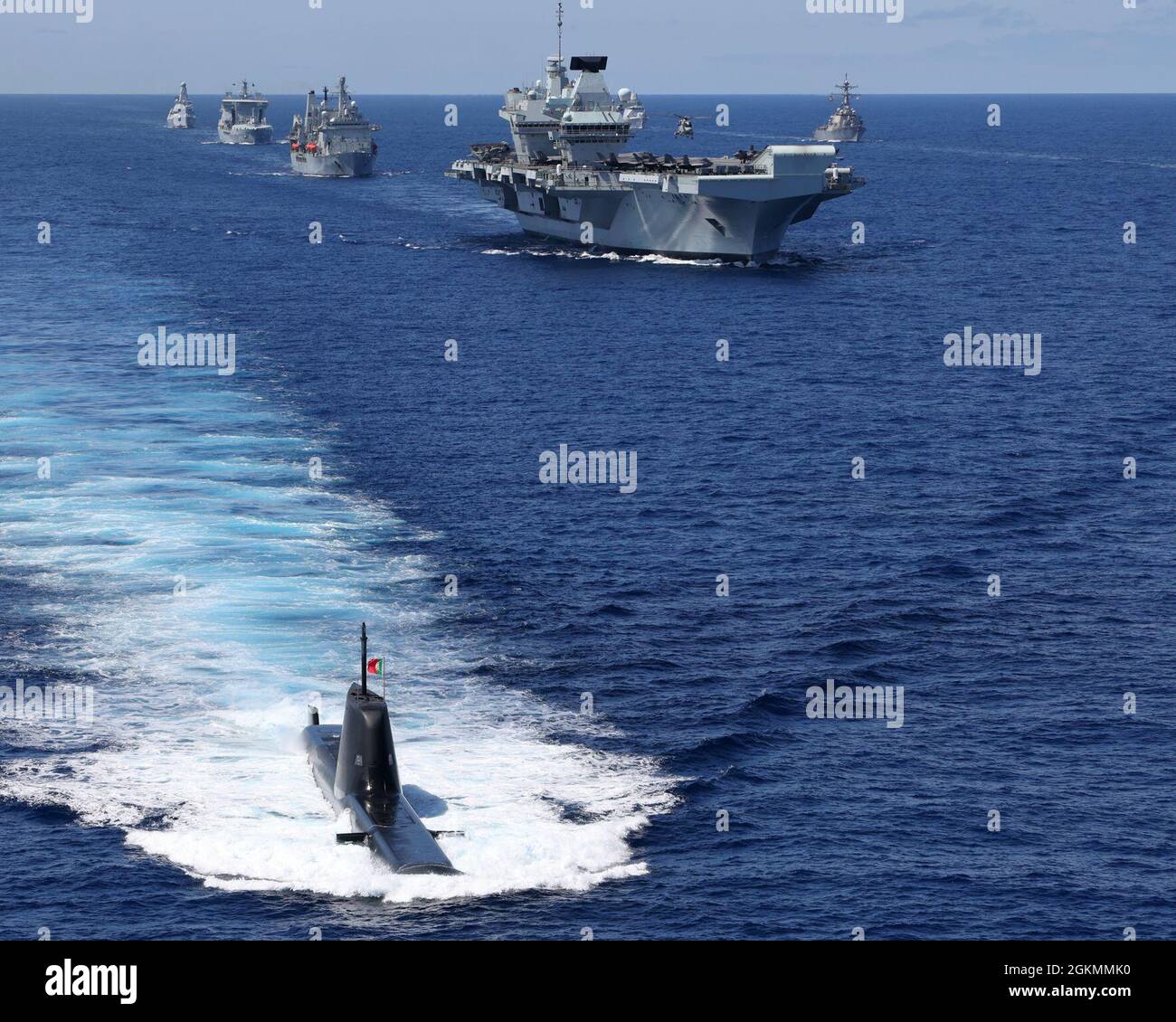 HMS Queen Elizabeth and USS The Sullivans with the United Kingdom ...