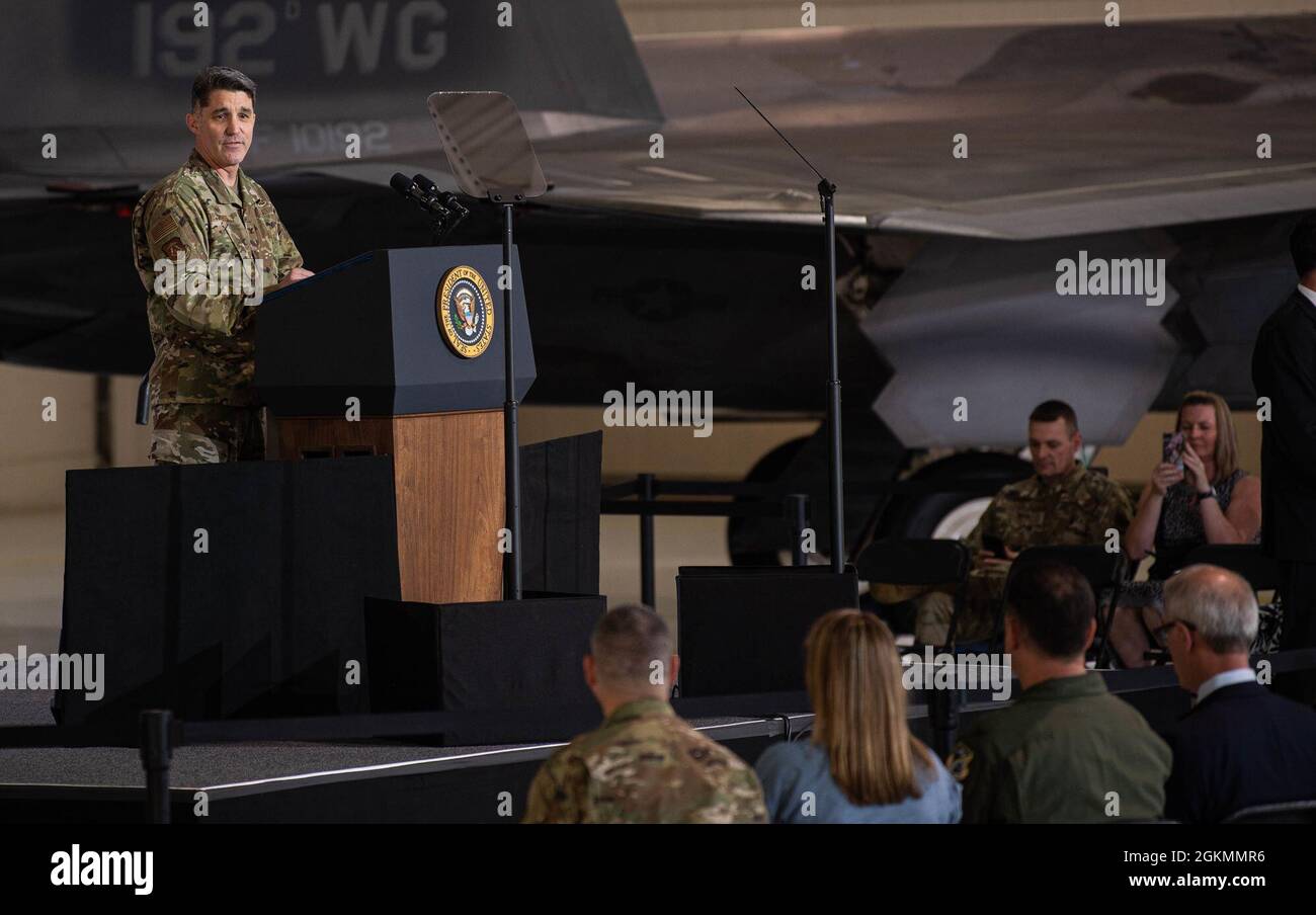 U.S. Air Force Col. Clint Ross speaks to joint service members prior to ...