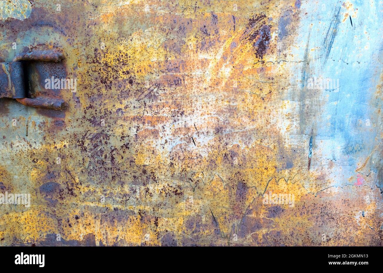 Rusty colored metal texture with cracked paint, grunge background Stock ...