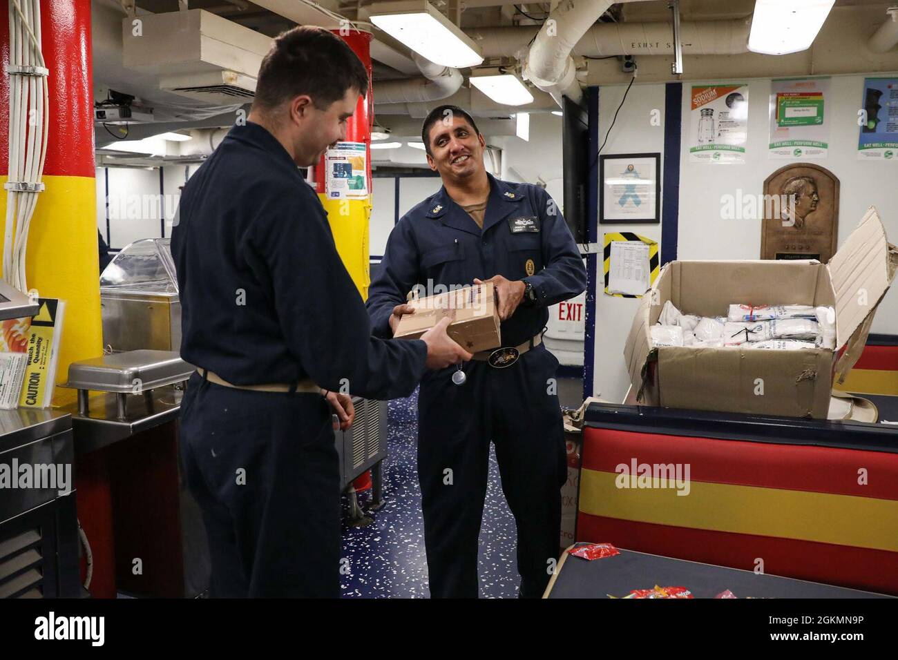 NORTH SEA (May 28, 2021) Command Master Chief Rodolfo Lopez, right ...