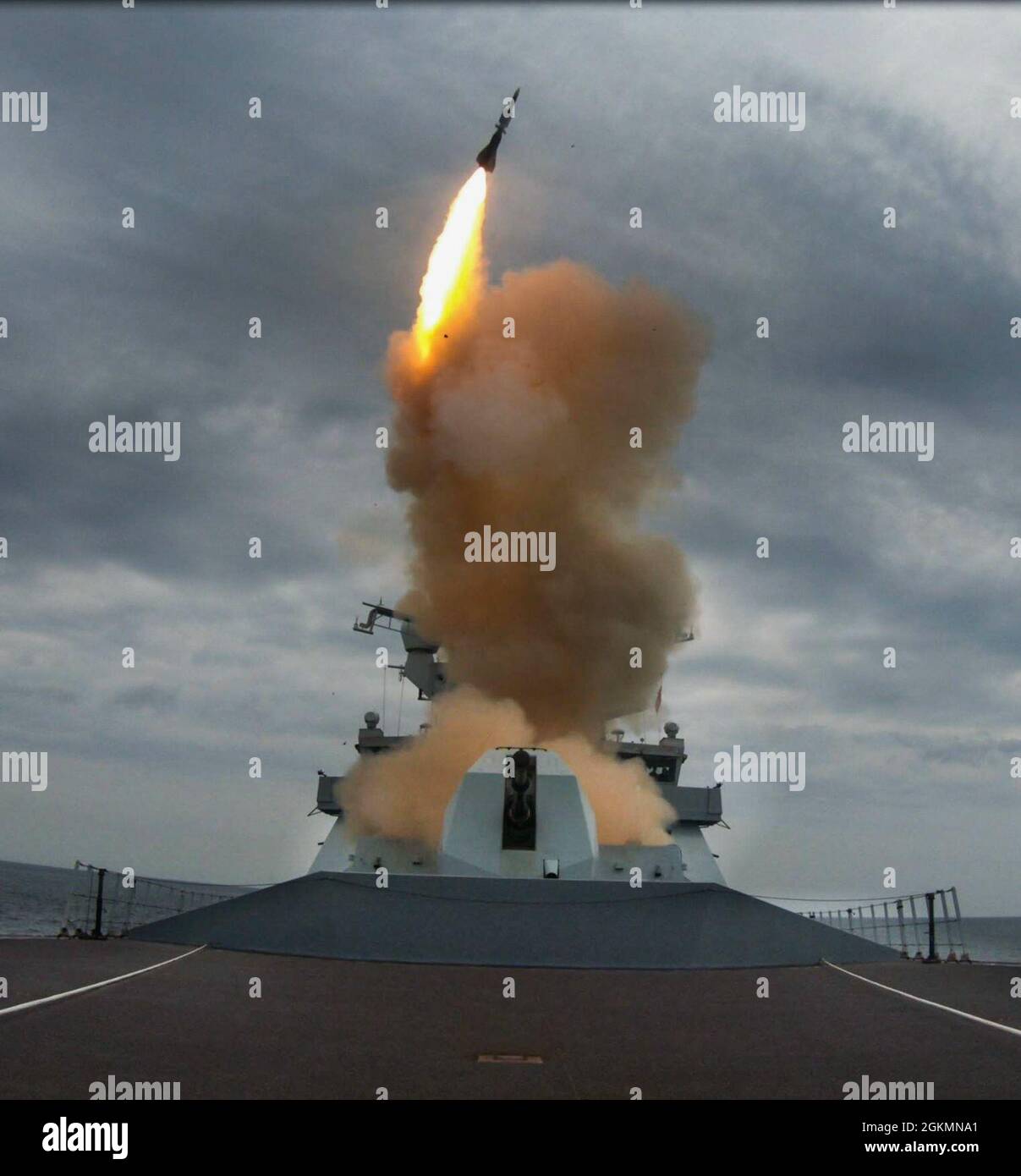 Royal Navy Type 45 destroyer HMS Dragon (D35) carried out a successful ...