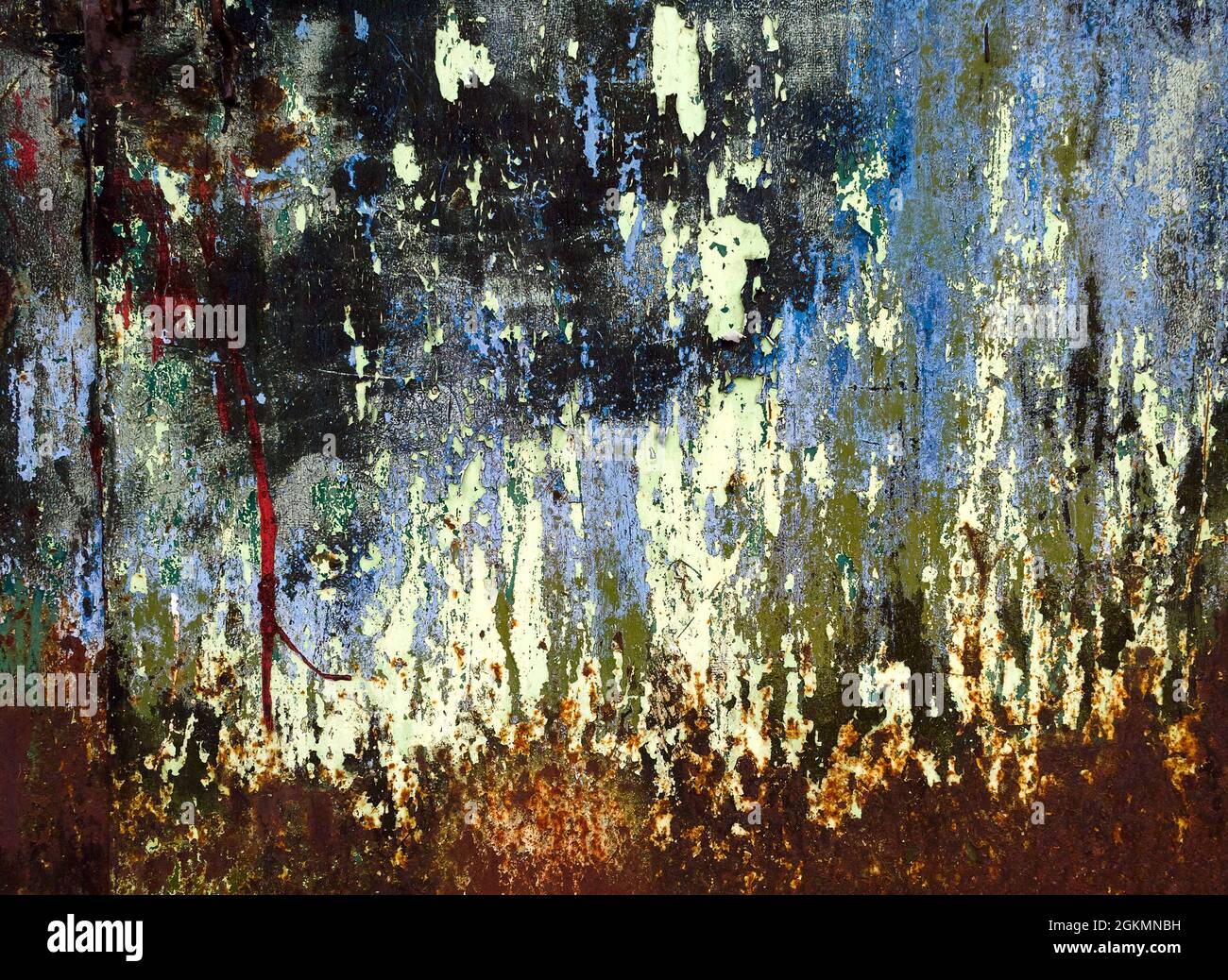 Rusty colored metal texture with cracked paint, grunge background Stock ...