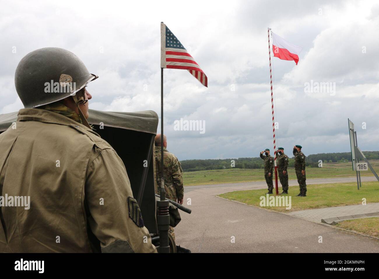 A local Polish citizen attends the 75th anniversary celebration of ...