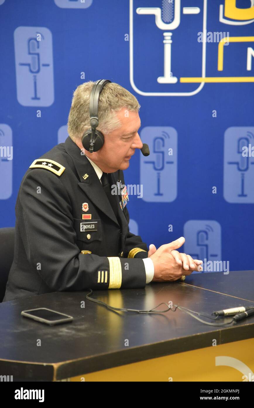 Maj. Gen. Boyles talks on SuperTalk Radio Stock Photo - Alamy