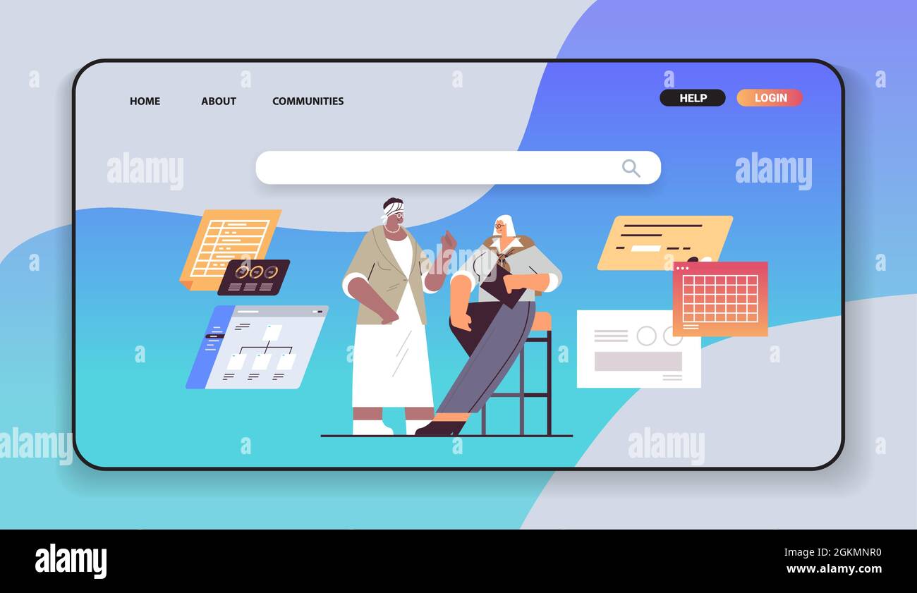 senior businesspeople discussing during meeting mix race business women ...