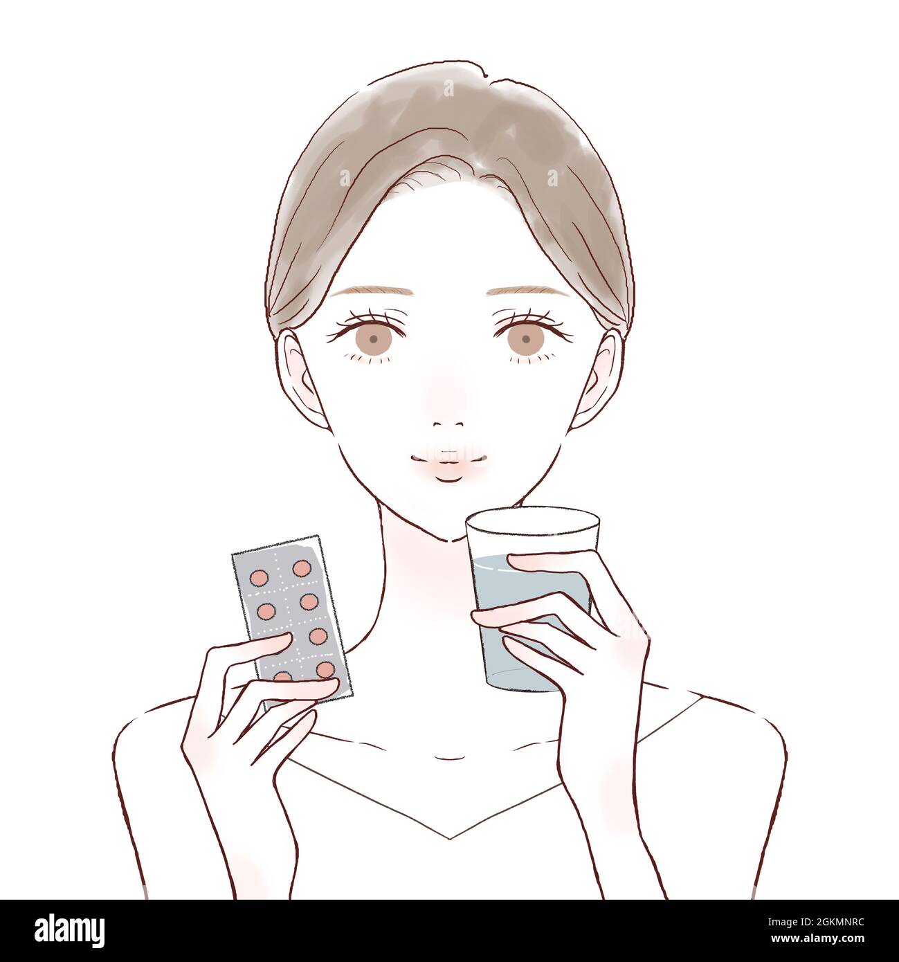 Person hand taking tablet Cut Out Stock Images & Pictures - Alamy