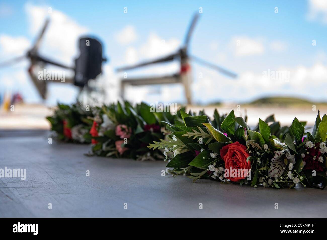 Traditional Hawaiian Haku Lei’s are displayed during Marine Aviation ...