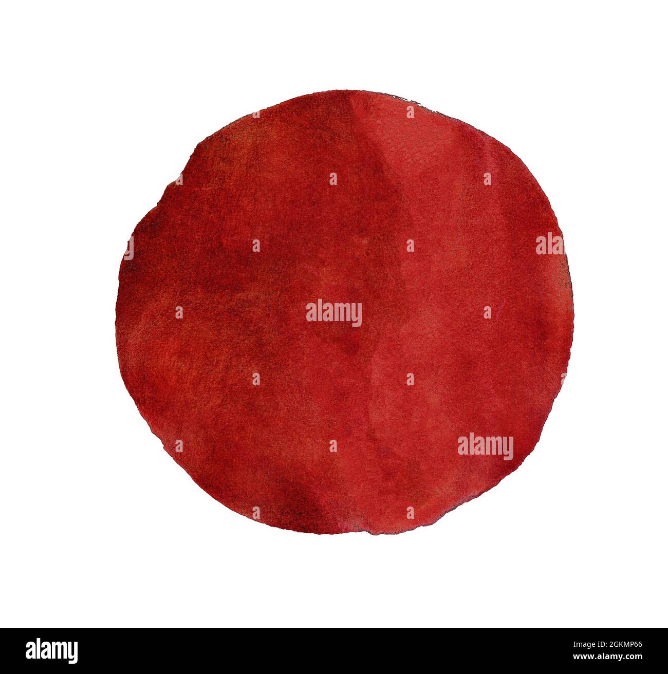 Abstract red watercolor painted circle isolated on white background ...