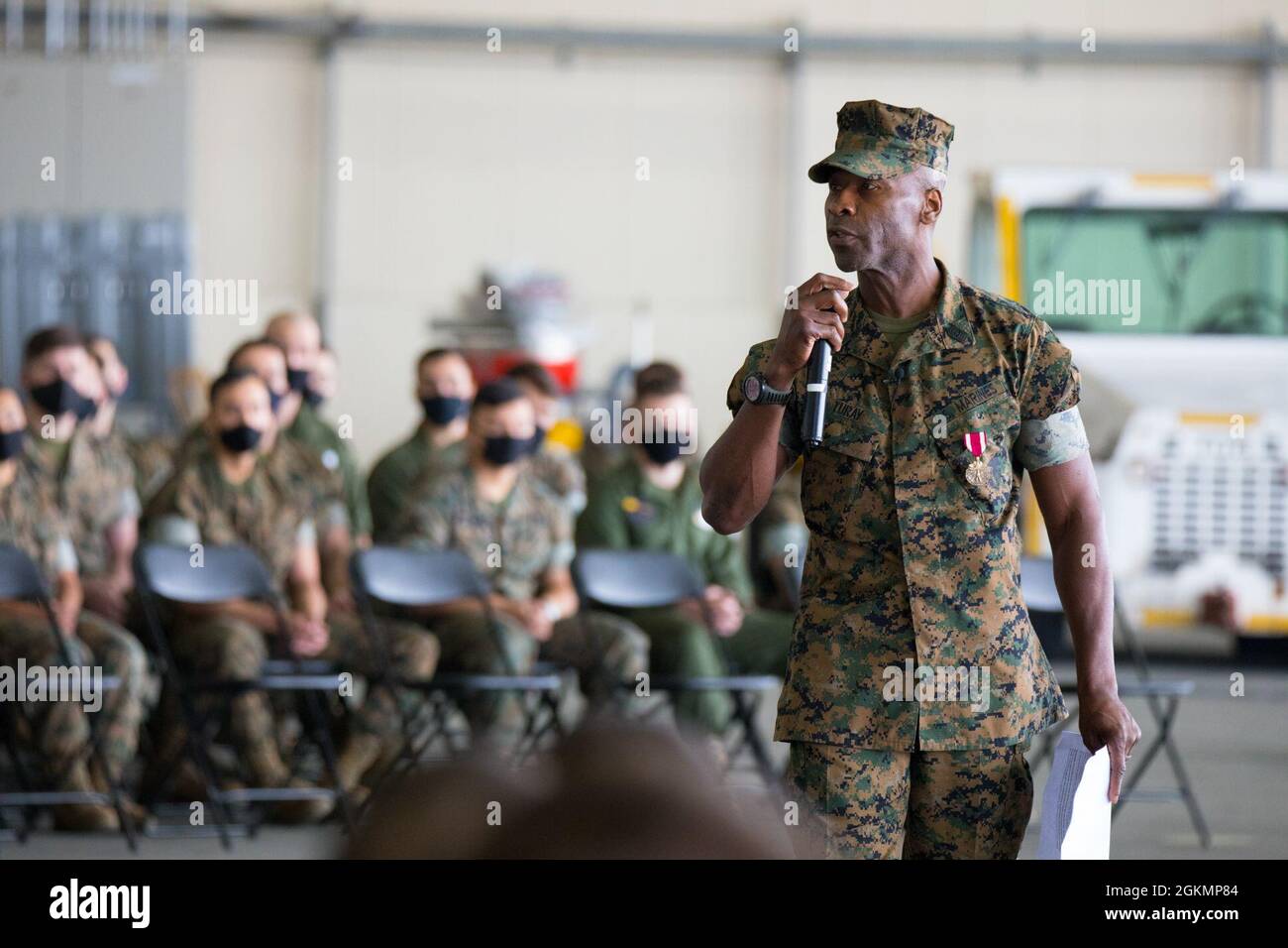 U.S. Marine Corps Sgt. Maj. Idris Turay, outgoing sergeant major of ...