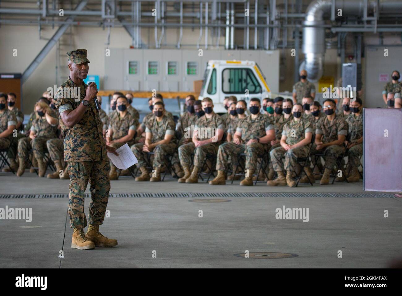 U.S. Marine Corps Sgt. Maj. Idris Turay, outgoing sergeant major of ...