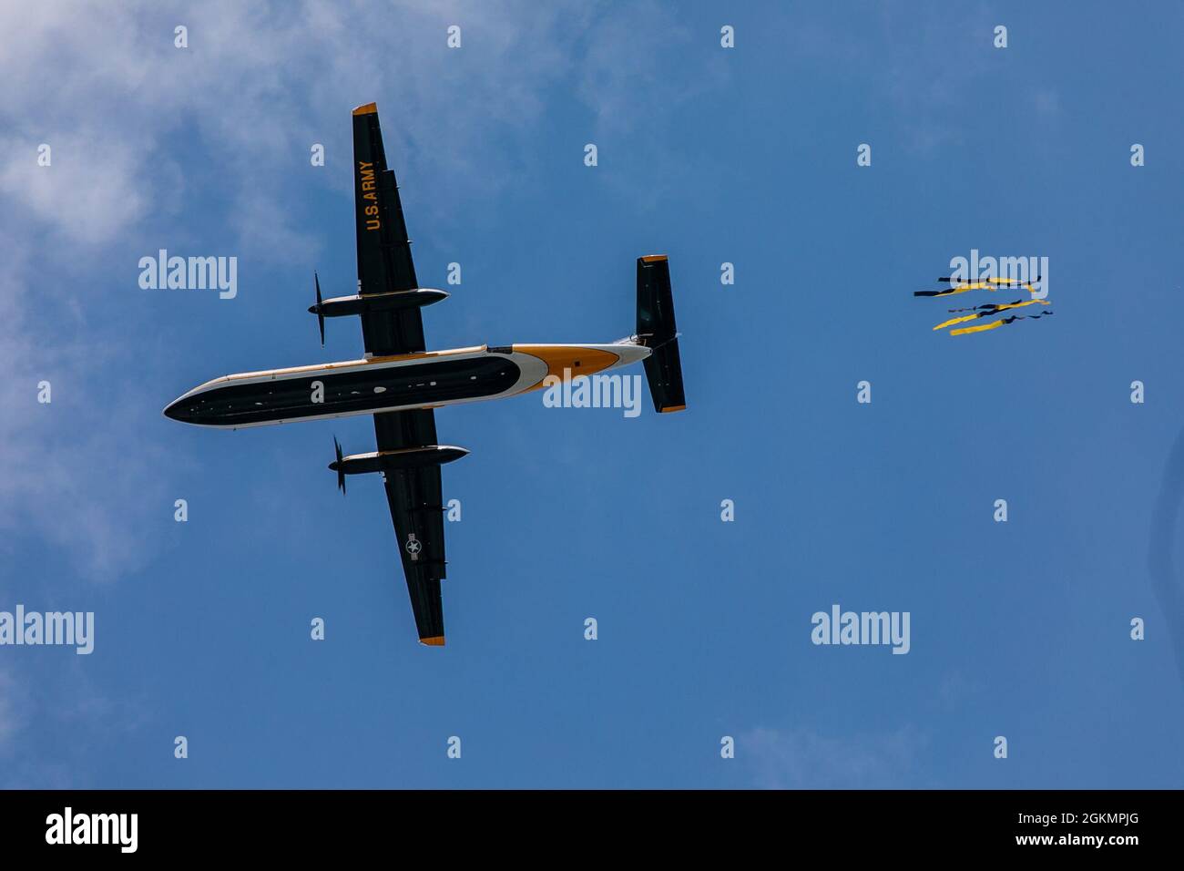 The U.S. Army Parachute Team’s C147A aircraft, nicknamed the Dash-8 ...