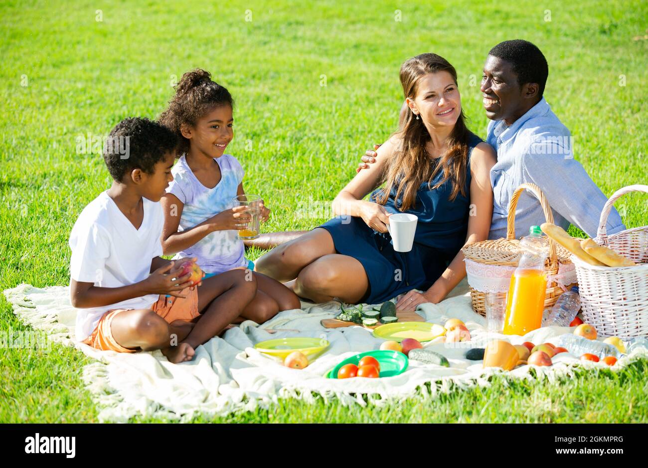 Interracial family picnic hi-res stock photography and images - Alamy