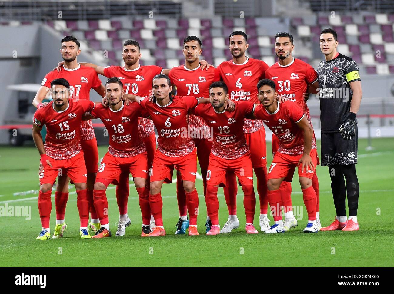 Doha Qatar 14th Sep 2021 Tractors Players Pose For Group Photos