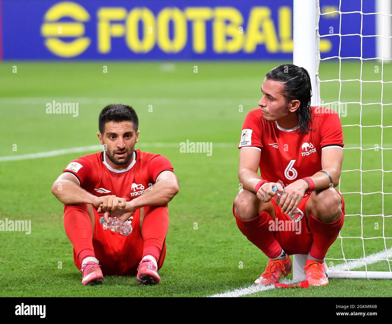 Doha, Qatar. 14th Sep, 2021. Saman Nariman Jahan (L) and Akbar Imani of ...