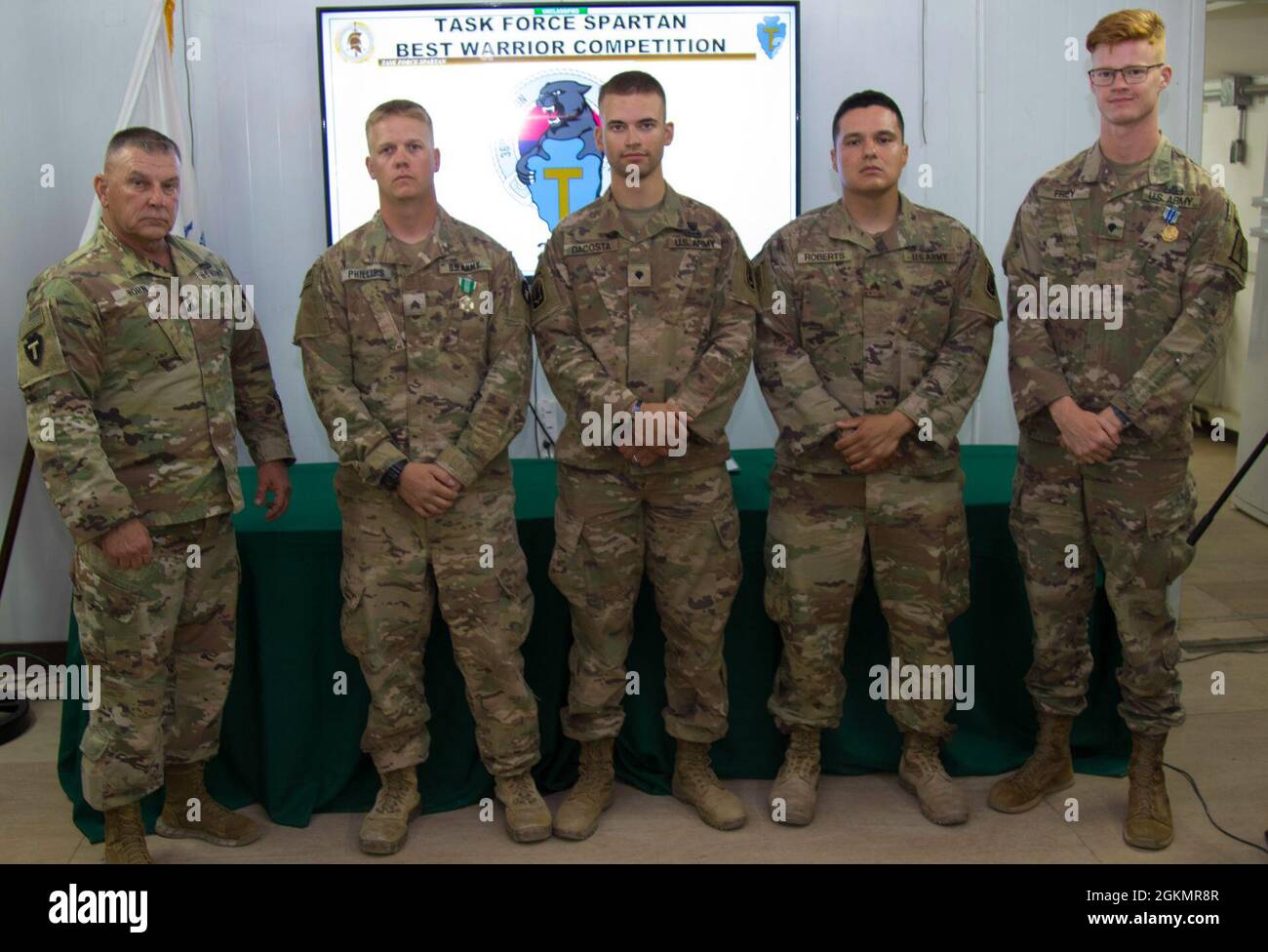 The winners and runner-ups of the Task Force Spartan Best Warrior ...