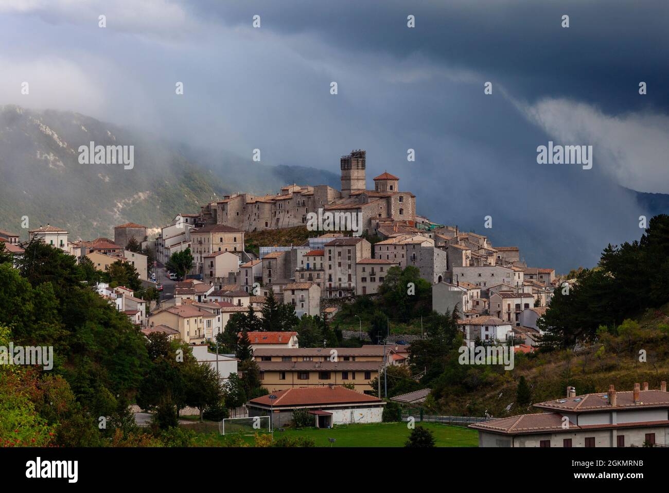 Castel del Monte, a medieval town located in the Gran Sasso e Monti ...