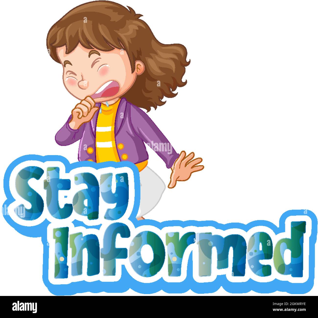Stay Informed font in cartoon style with illustration Stock Vector ...