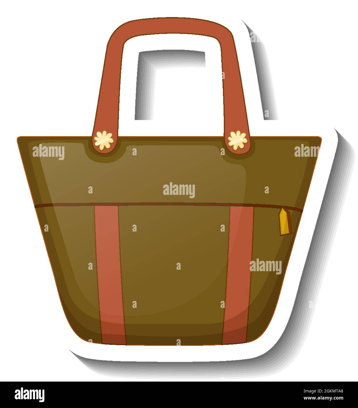 A sticker template with a unisex handbag isolated illustration Stock ...