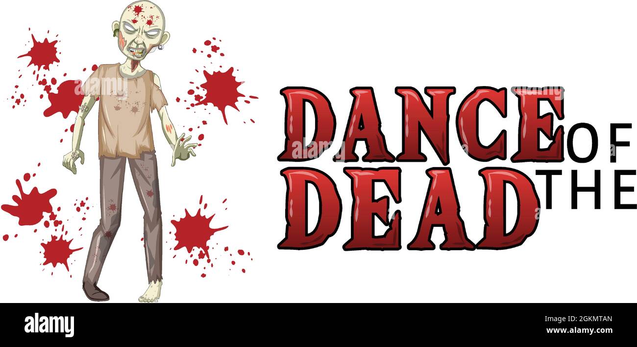 Dance of the dead with creepy zombie illustration Stock Vector Image ...