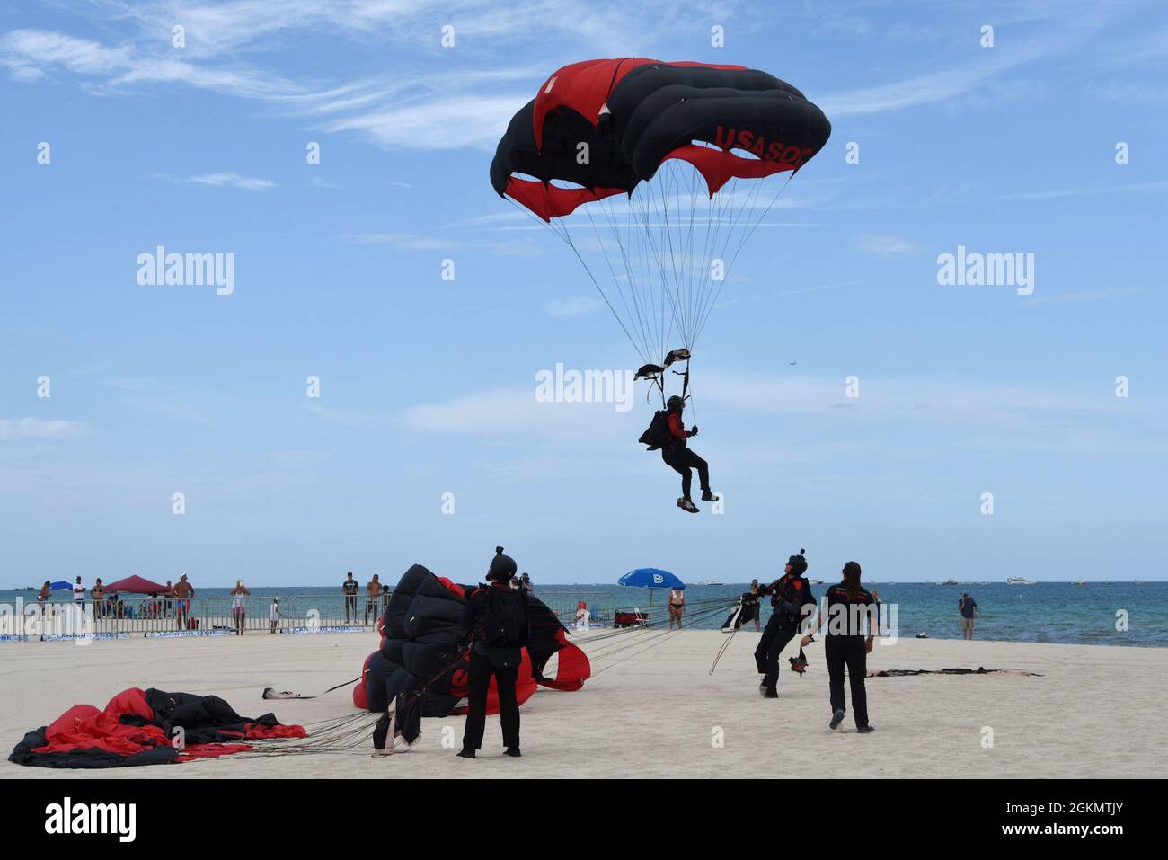 The British Army Red Devils Army Display Team lands on Miami Beach ...