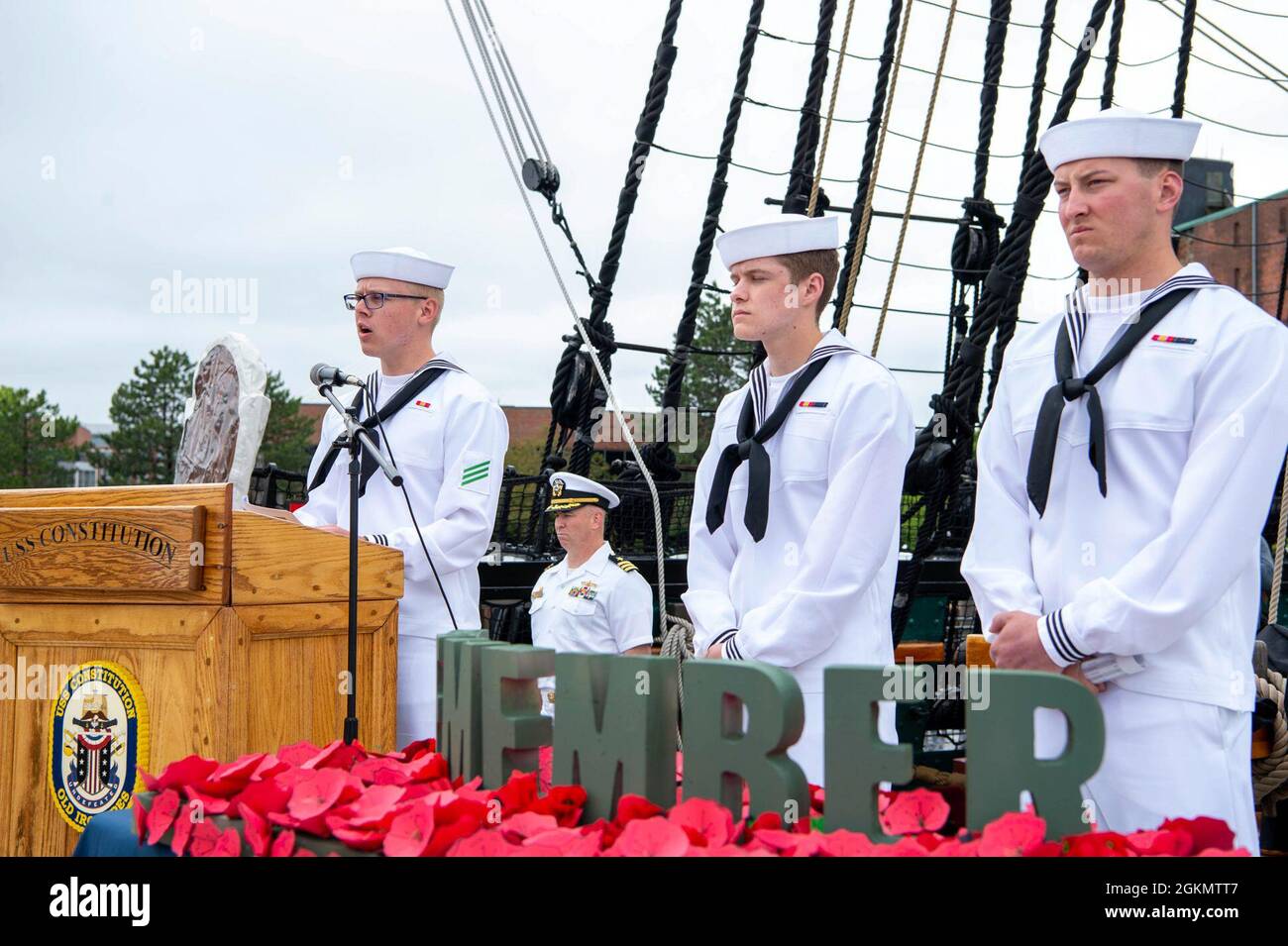 BOSTON (May 31, 2021) Airman Adam Cluckie, assigned to USS Constitution ...