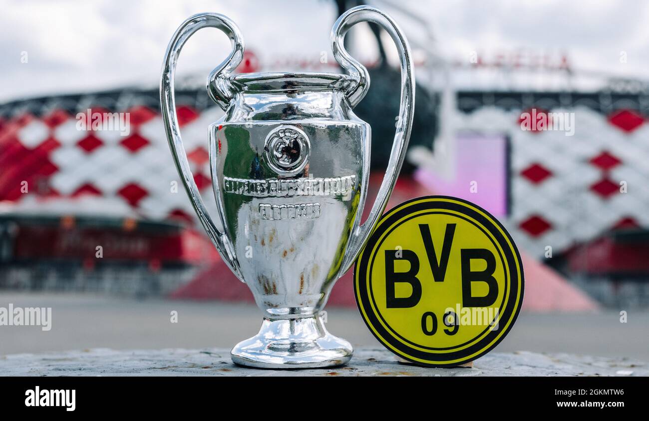June 14, 2021 Dortmund, Germany. The emblem of the Borussia Dortmund ...