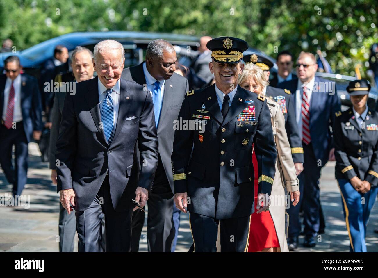 President Joseph Biden (left) and U.S. Army Maj. Gen. Omar Jones IV ...