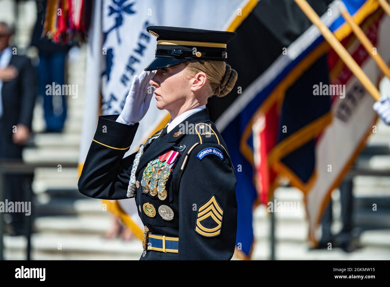 U.S. Army Sgt. 1st Class Chelsea Porterfield, Sergeant of the Guard at ...