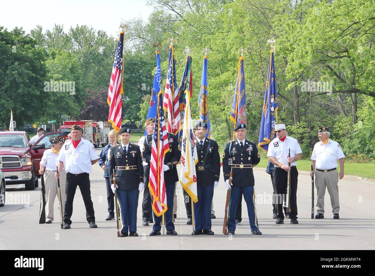 Members of the Fort McCoy Color Guard prepare to lead the Memorial Day ...