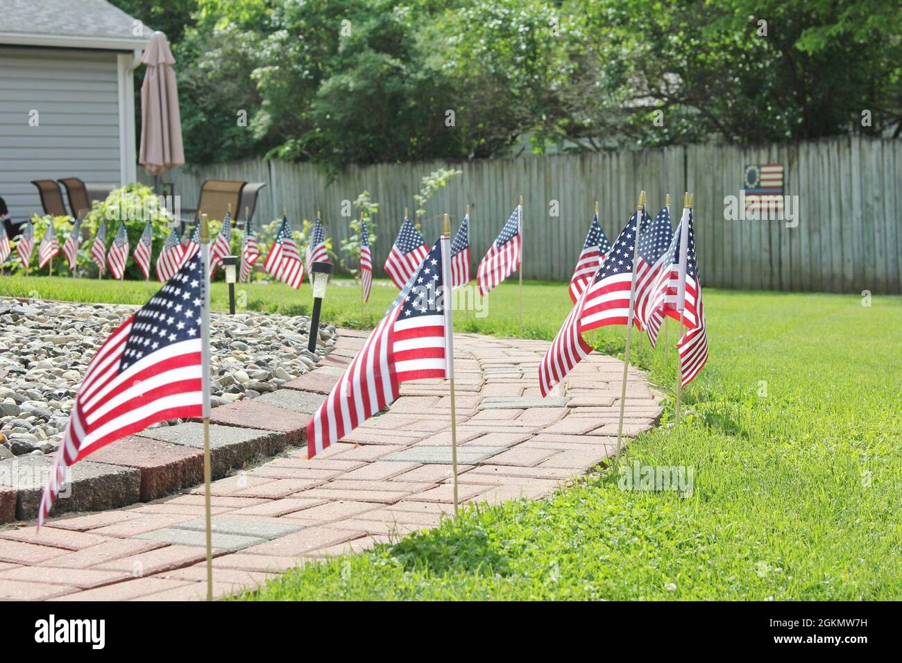 A home alone the Sparta Memorial Day parade displayed a row of American ...