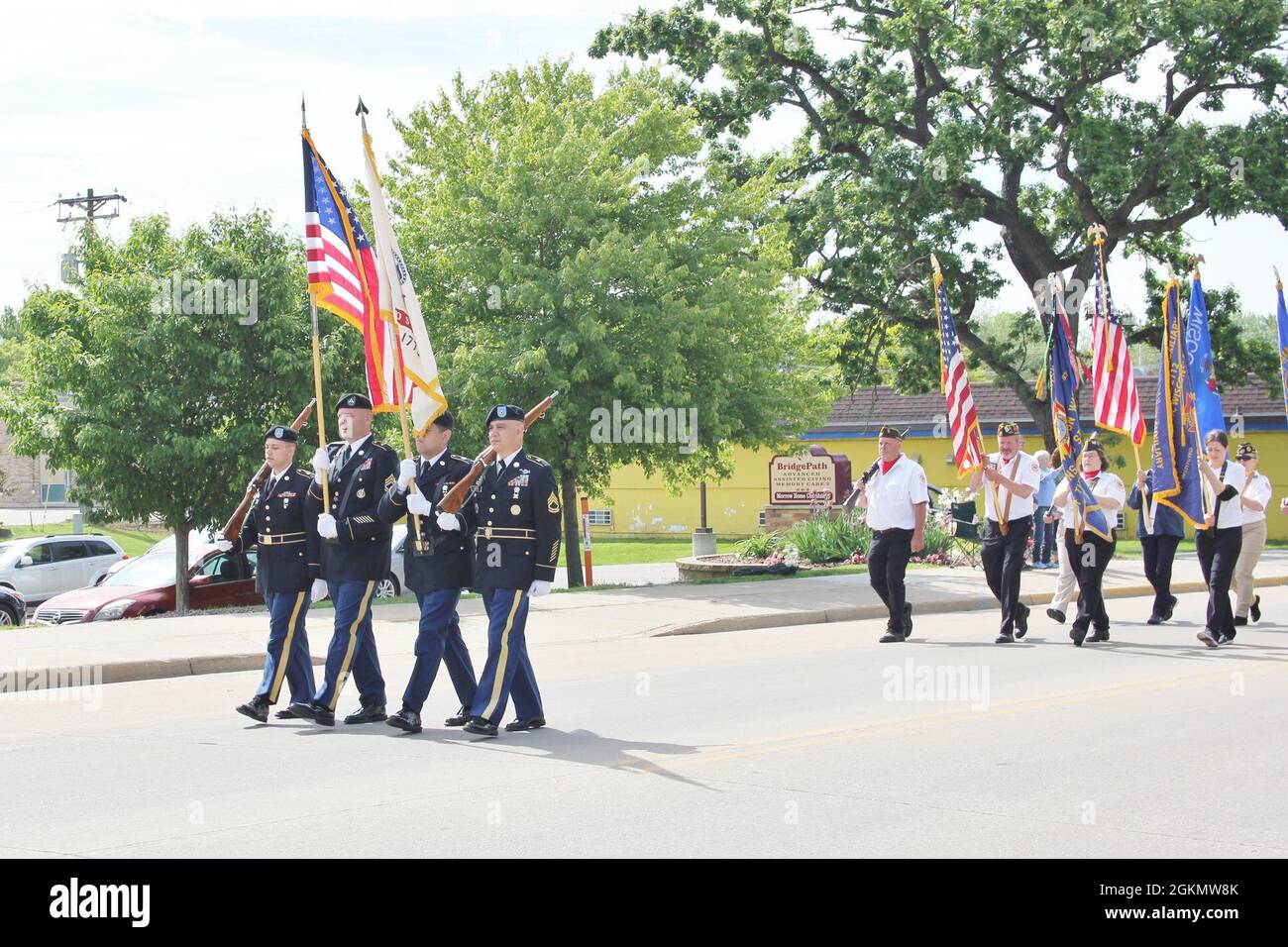 Members of the Fort McCoy Color Guard lead the Memorial Day parade in ...