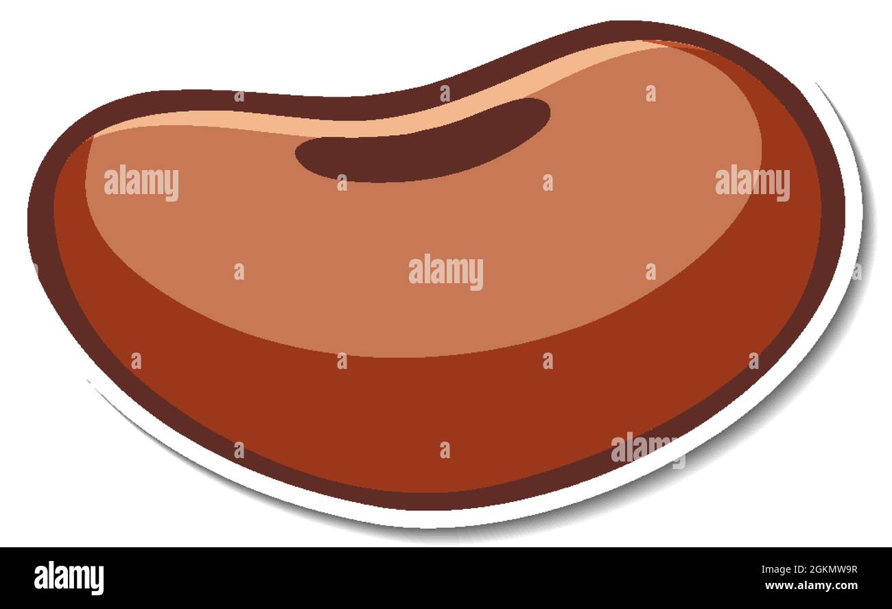 Sticker design with a kidney bean isolated illustration Stock Vector ...