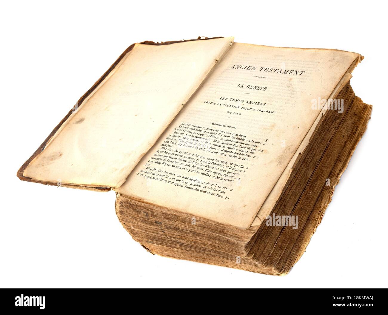 ancient bible in front of white background Stock Photo - Alamy
