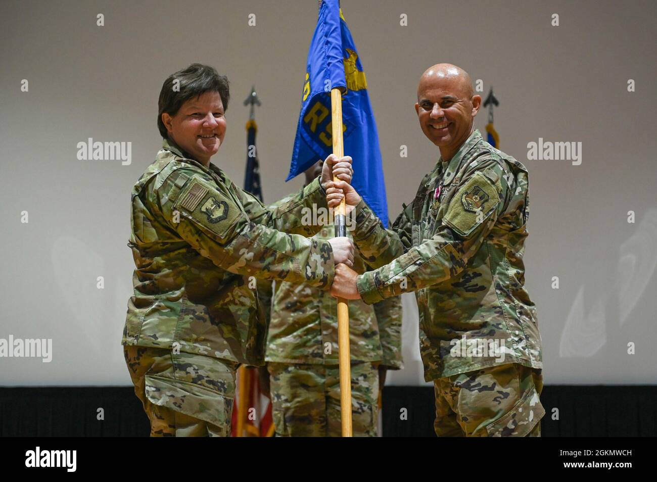 U.S. Air Force Col. Nicole Fuller, left, 386th Expeditionary Mission ...