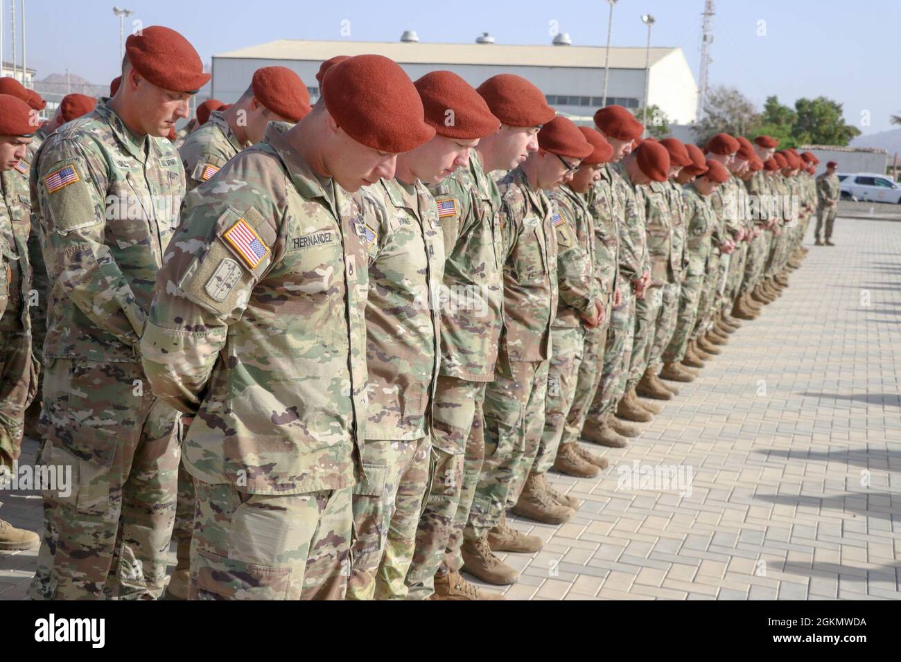 SOUTH CAMP, SOUTH SINAI, Egypt - Task Force Sinai Soldiers bow their ...