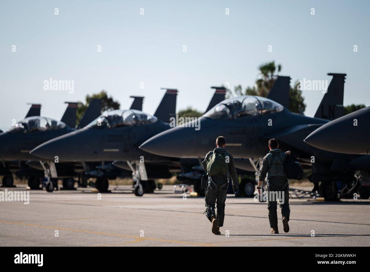 Aircrew assigned to the 48th Fighter Wing, step to their aircraft ...