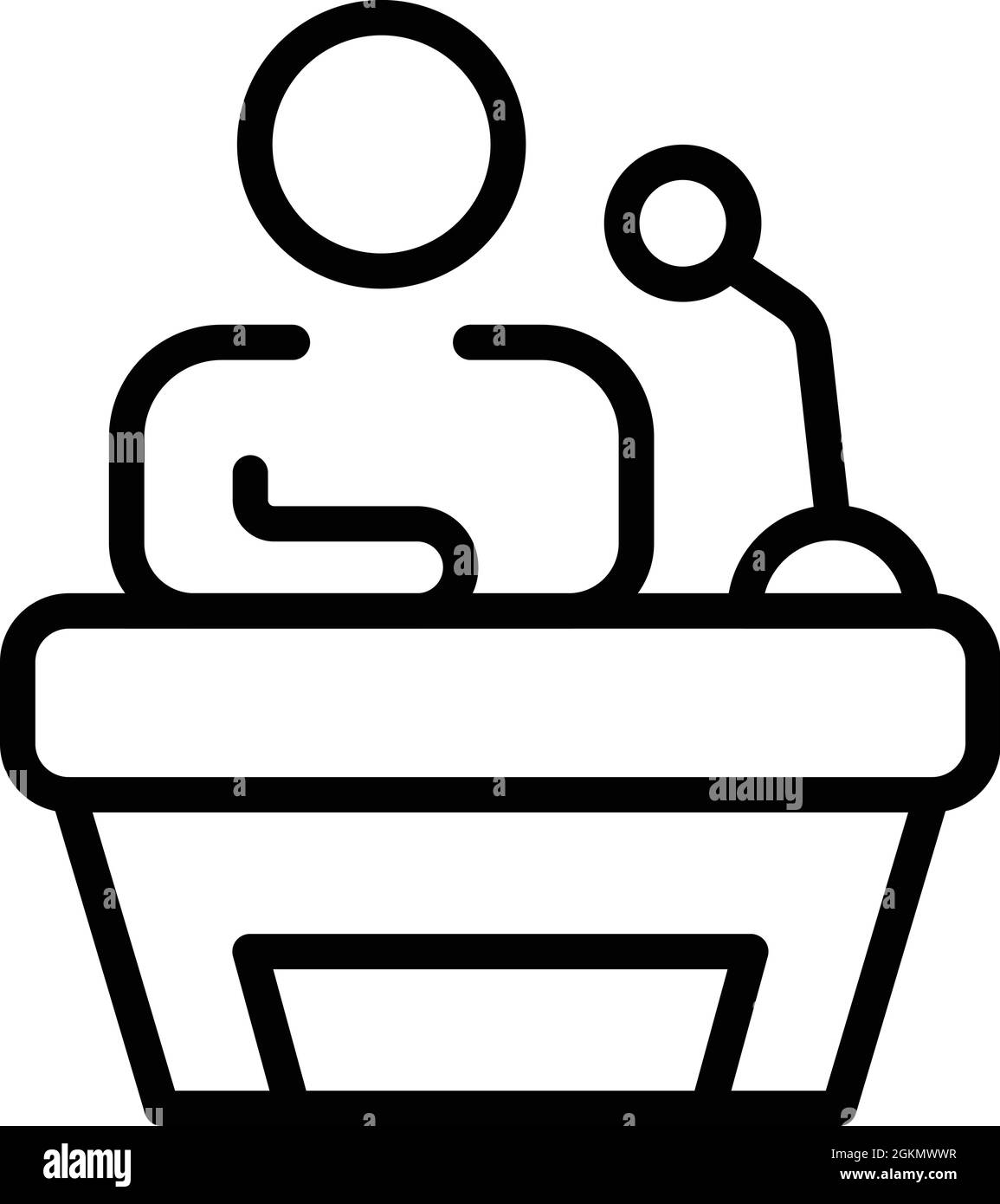 Tribune speaker icon outline vector. Public orator. President speech ...