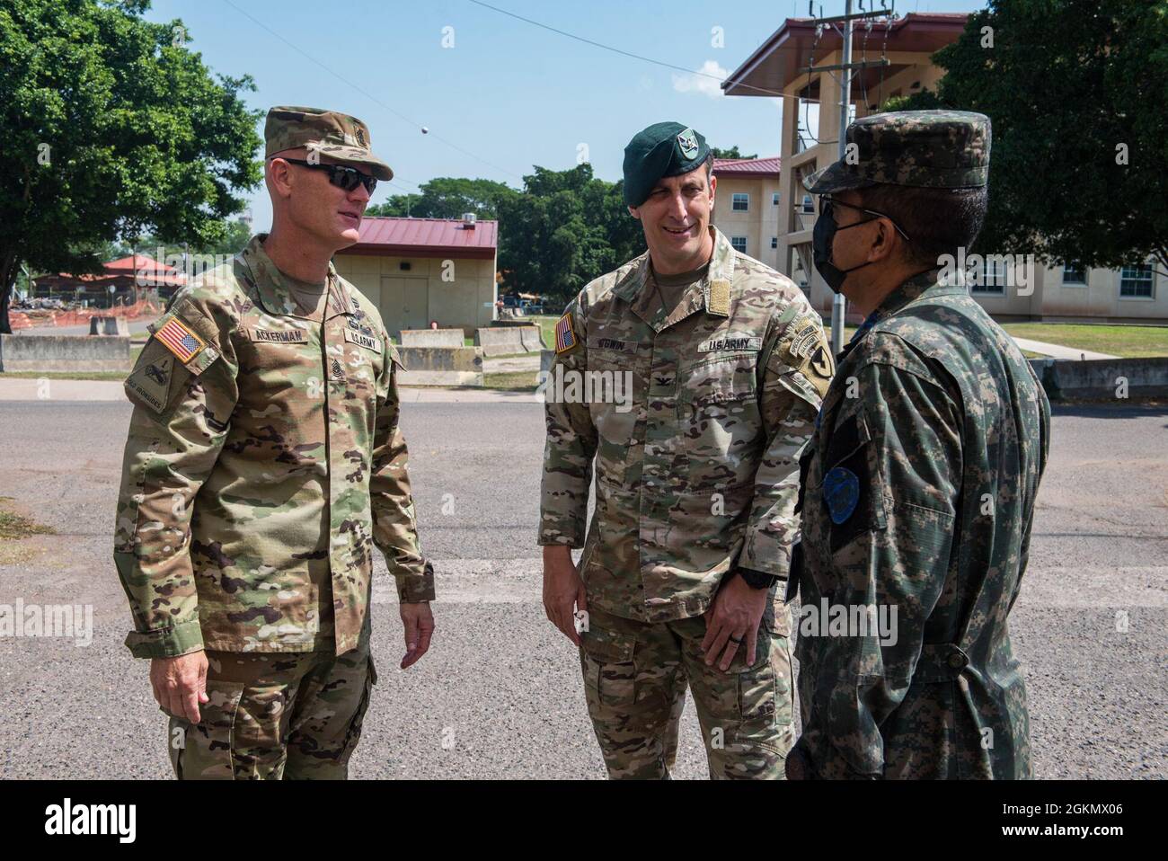 U.S. Army Col. Christopher O’Gwin, center, commander of Army Support ...