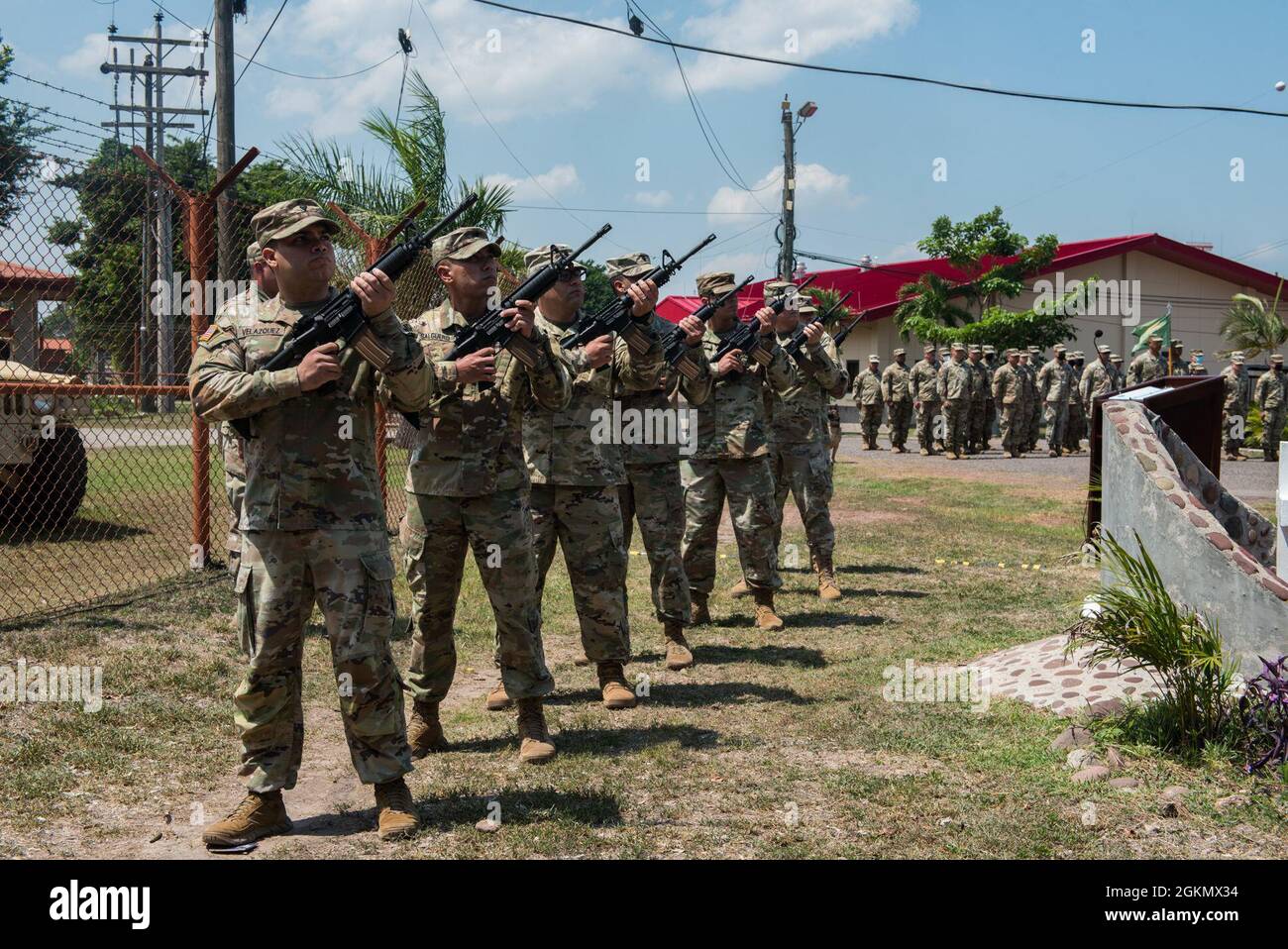 U.S. Army service members assigned to Joint Task Force-Bravo, honor U.S ...