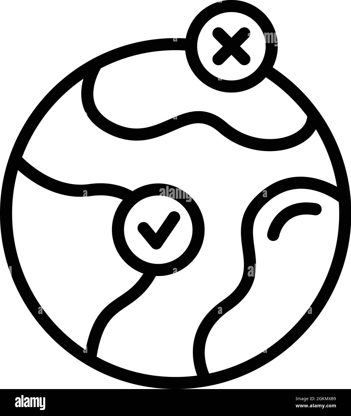 Global situation icon outline vector. Map corona. Epidemic world Stock ...