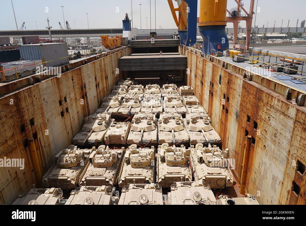 The freighter Ocean Jazz vessel, fully loaded June 2, 2021, with tanks ...