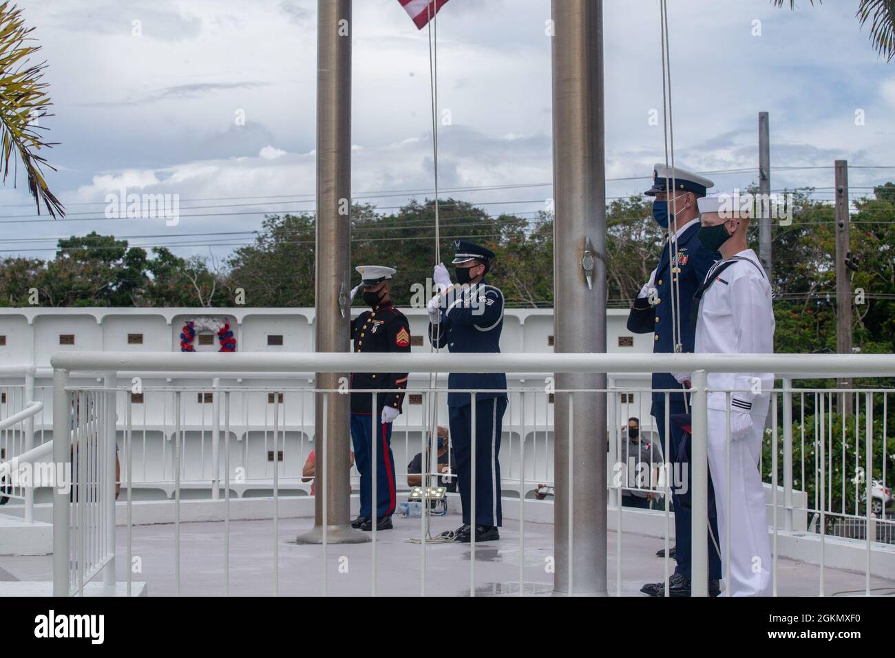 The Joint Region Marianas Honor Guard conducts colors during the annual ...