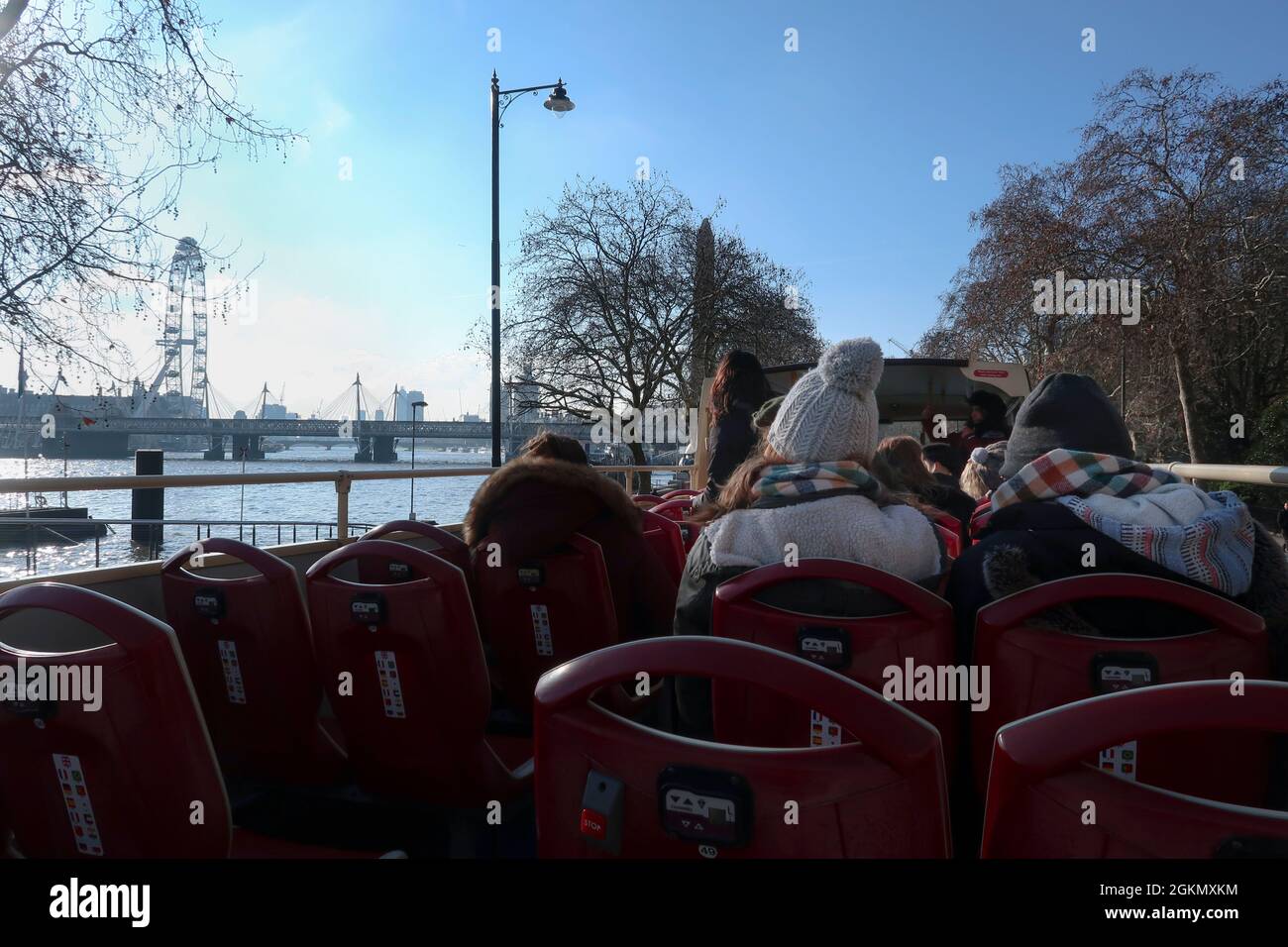 Open-top bus sightseeing tour, London Stock Photo - Alamy