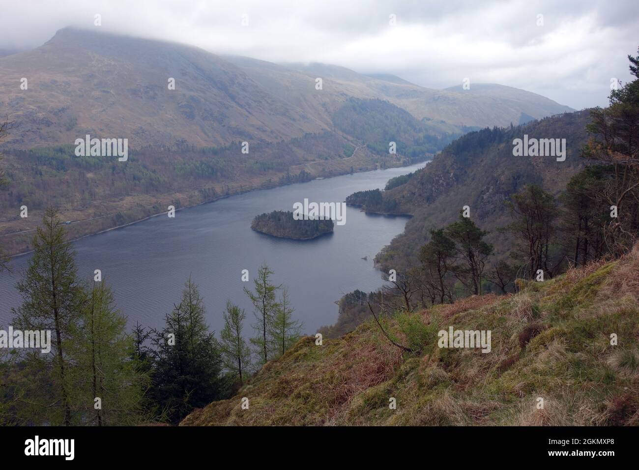 Hawes How Island on Thirlmere Reservoir from 'Fisher Crag' in the Lake ...
