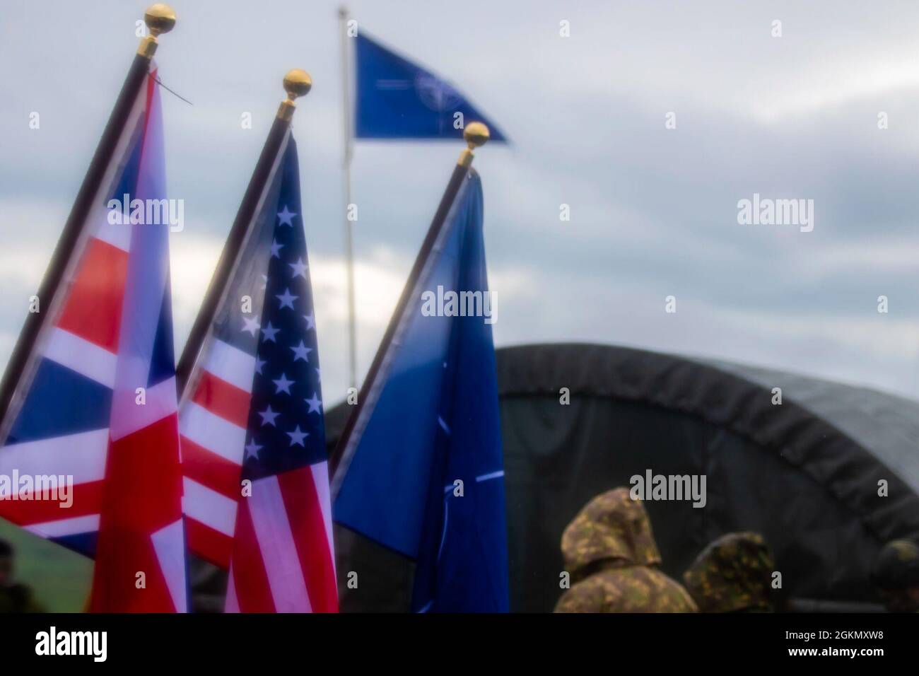 The American flag stands as a symbol among NATO allied flags showing our commitment to ...