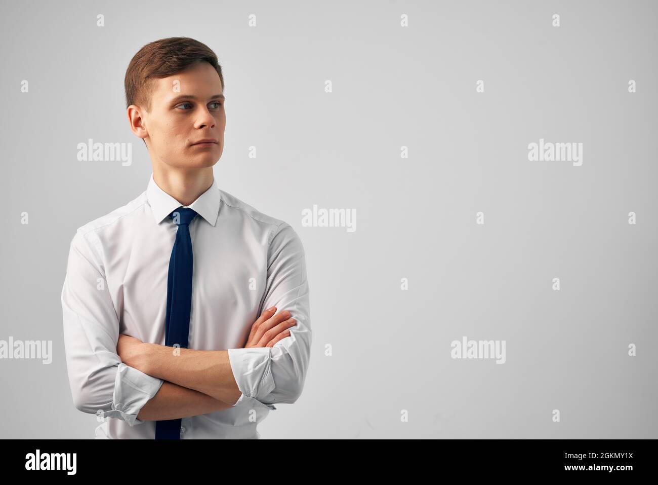 manager in shirt with tie office professional official Stock Photo - Alamy