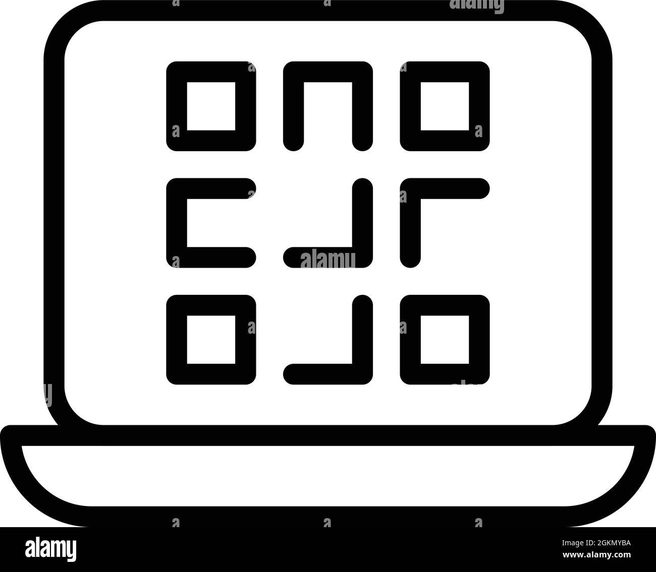 Computer Code Scanner Icon Outline Vector Scan Qr Mobile Reader Stock