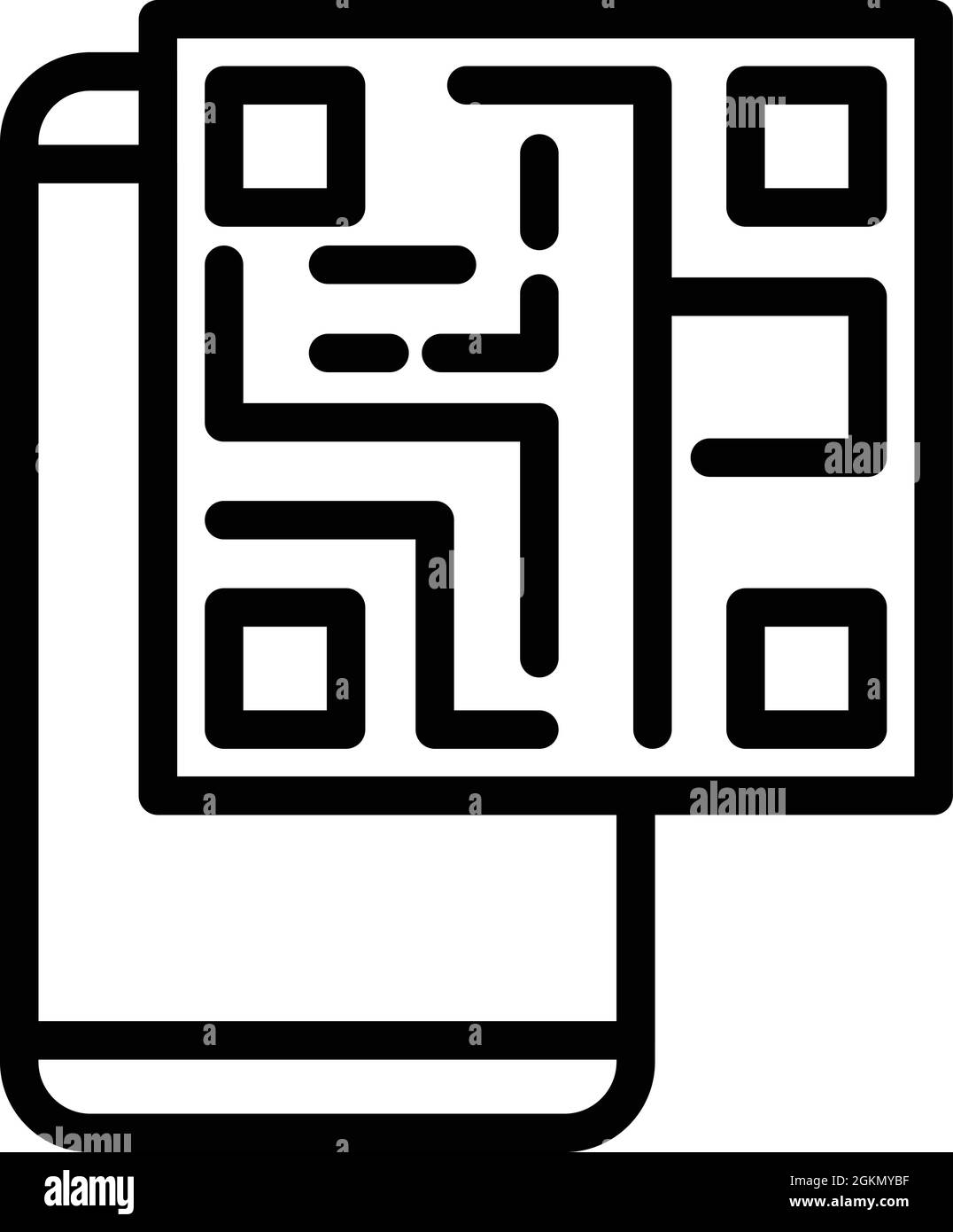 Smartphone barcode icon outline vector. Phone code. Qr scan Stock ...